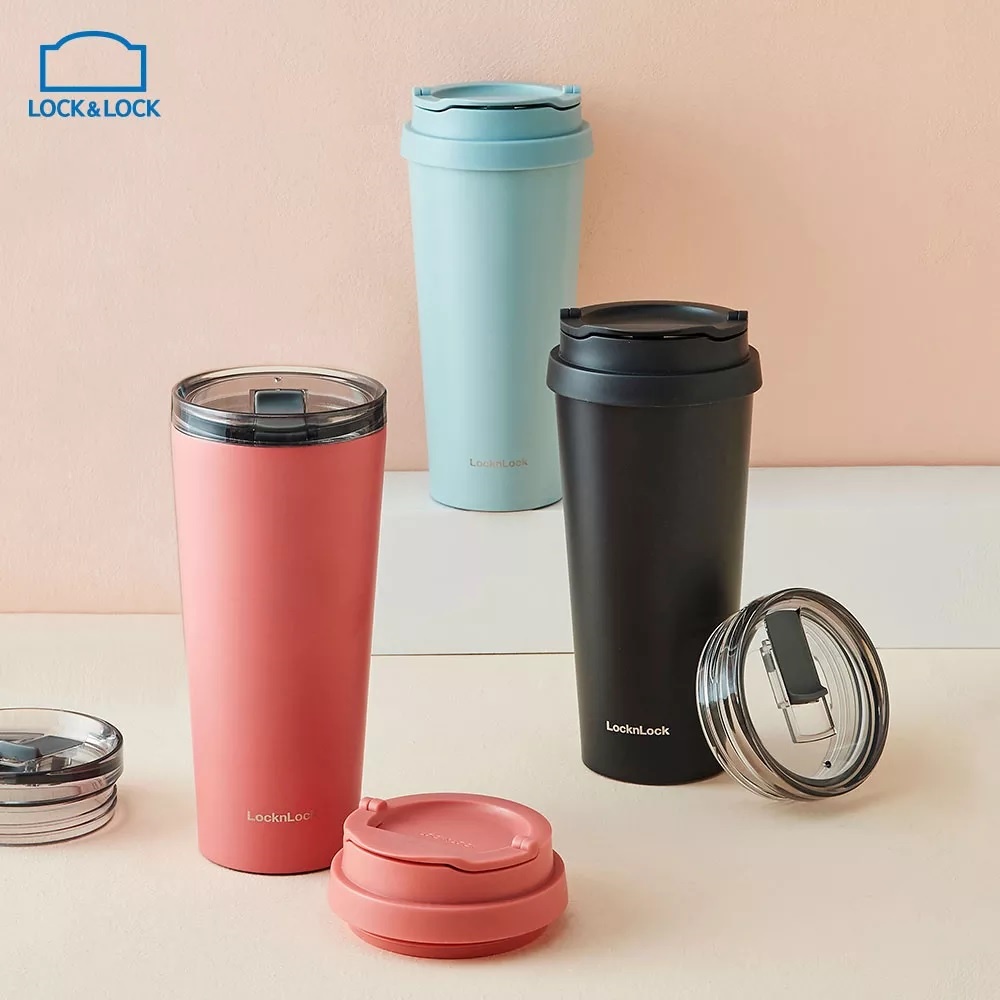 Ly giữ nhiệt cao cấp Lock&Lock có 2 nắp thay thế New Clip Tumbler 540ml LHC4279 | Shopee Việt Nam