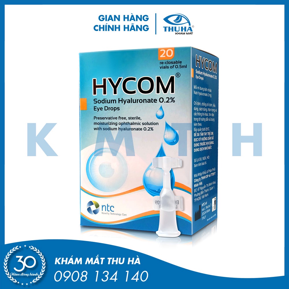 Dung dịch nước mắt nhân tạo đơn liều nhỏ mắt HYCOM 0,2 % - ITALIA ...