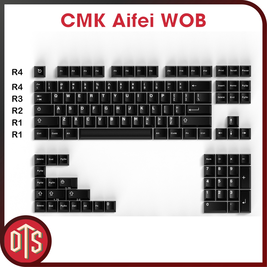 Keycap CMK aifei WOB BOW RED cao cấp Doubleshot sắc nét | ABS | Cherry | Nút nhựa dùng cho bàn ...