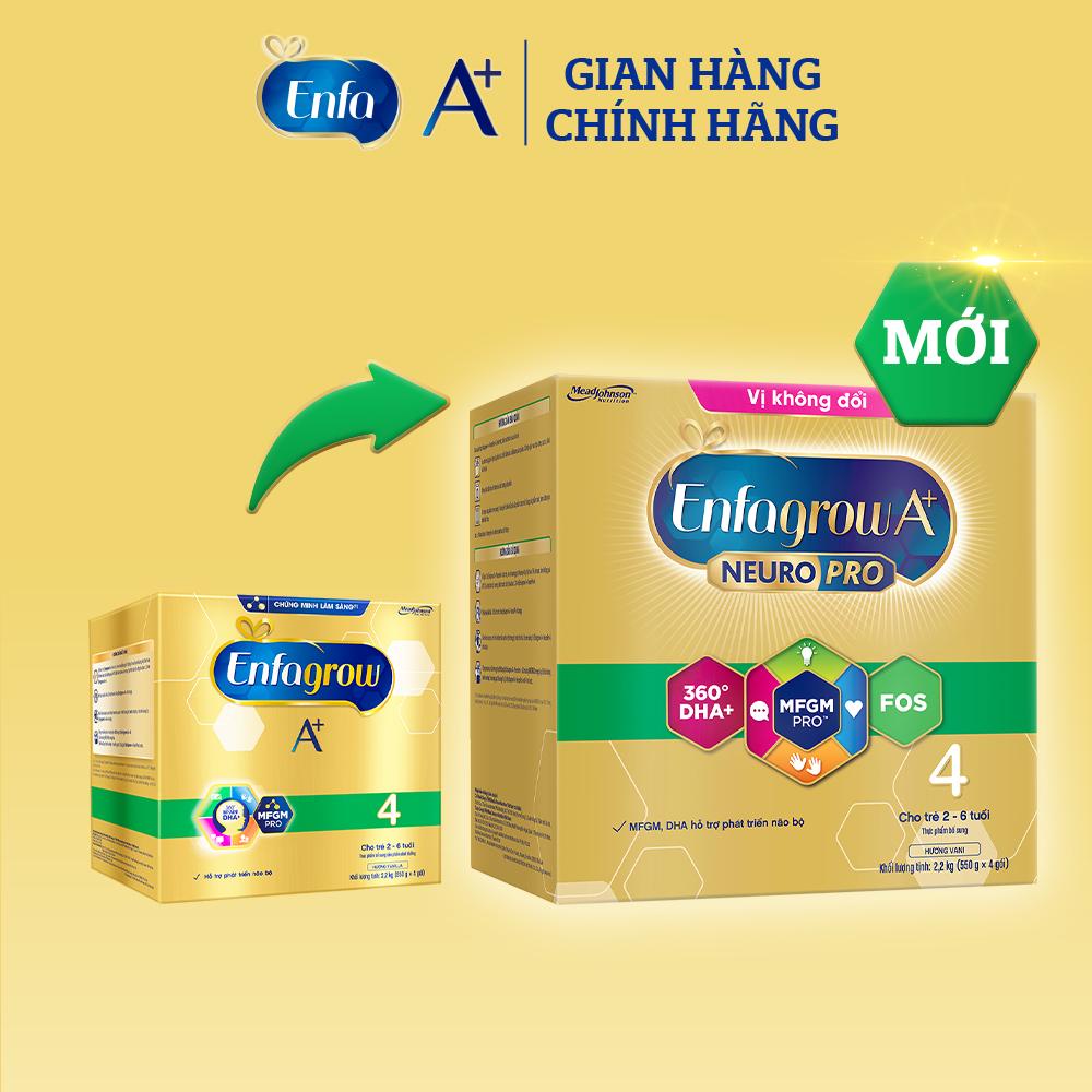 [Tặng 1 lon 1.7kg] Bộ 3 Sữa Bột Enfagrow A+ Neuropro 4 - DHA & MFGM vị không đổi - 2.2kg/hộp ...