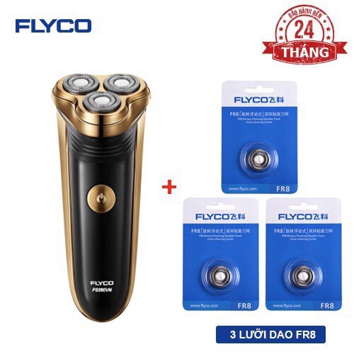 [Bảo Hành 2 Năm] Combo Máy Cạo Râu Flyco FS360VN 3 Lưỡi Kép + 3 Lưỡi Dao FR8VN- Hàng Chính Hãng ...