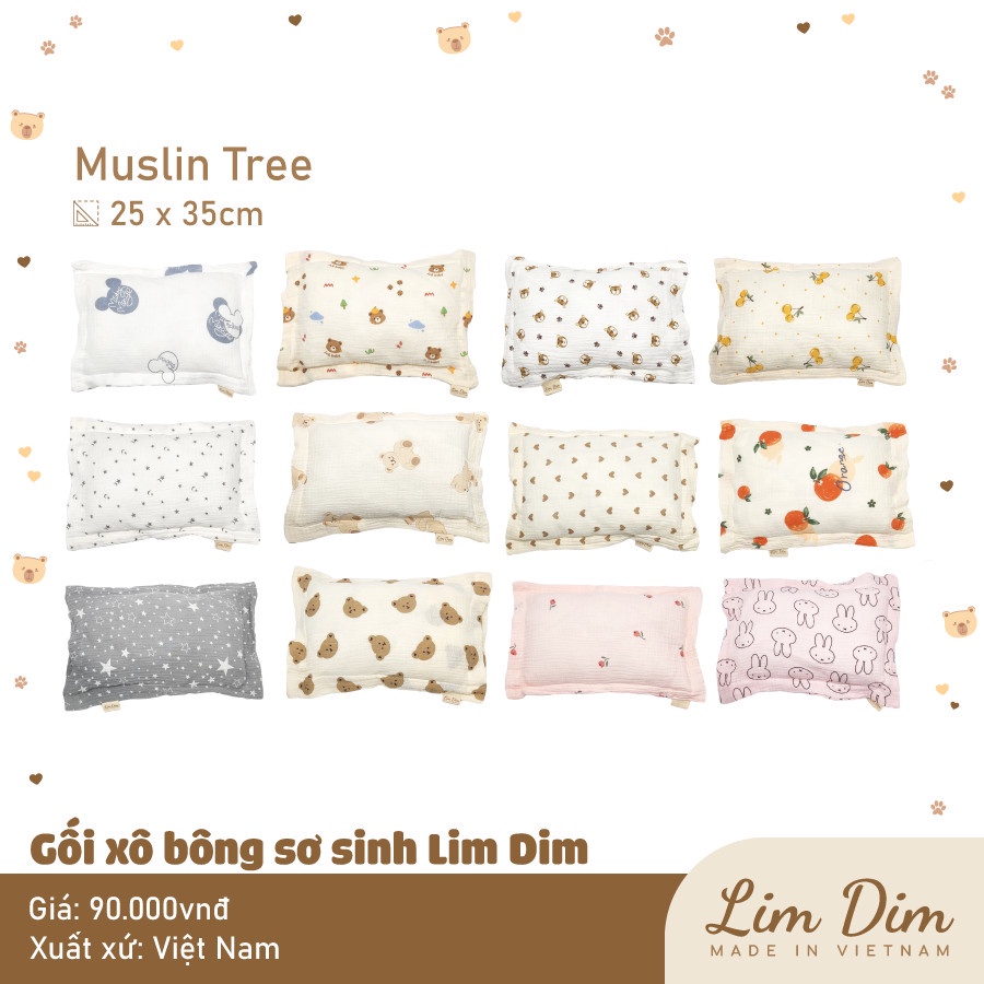 Gối xô bông sơ sinh Lim Dim | Shopee Việt Nam