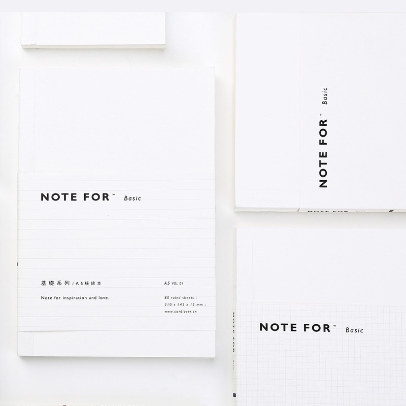 Sổ Tay Note For Basic A5 A6 Sổ Bullet Journal 100gms Bìa Trắng Trơn ...