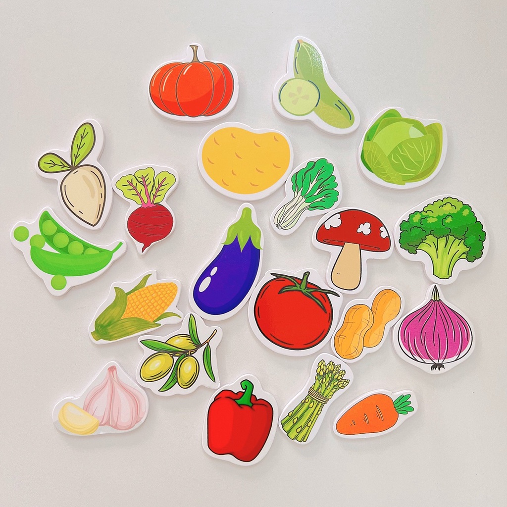 Bộ rau củ nam châm dùng cho bảng từ hoặc dán tủ lạnh, sticker cho bé ...