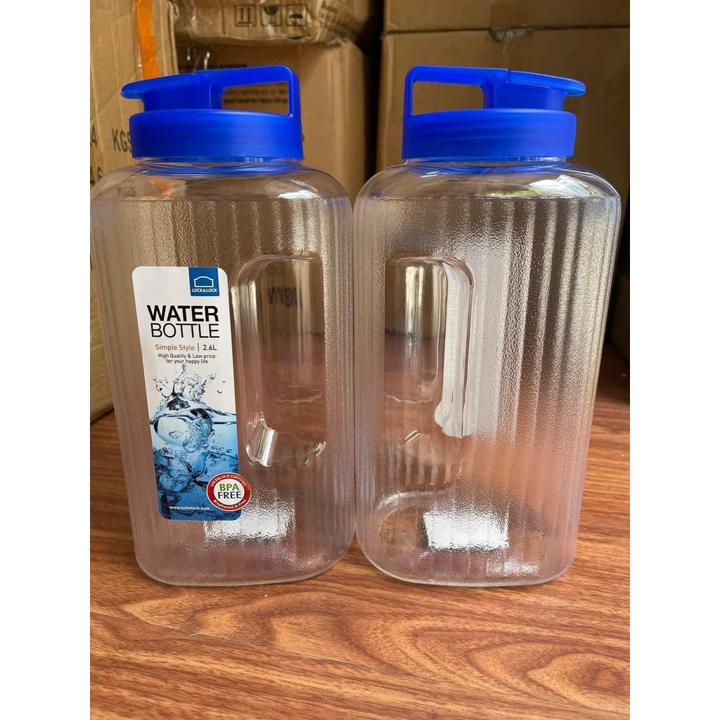 Bình nước lock&lock 2600ml màu trắng nắp xanh | Shopee Việt Nam