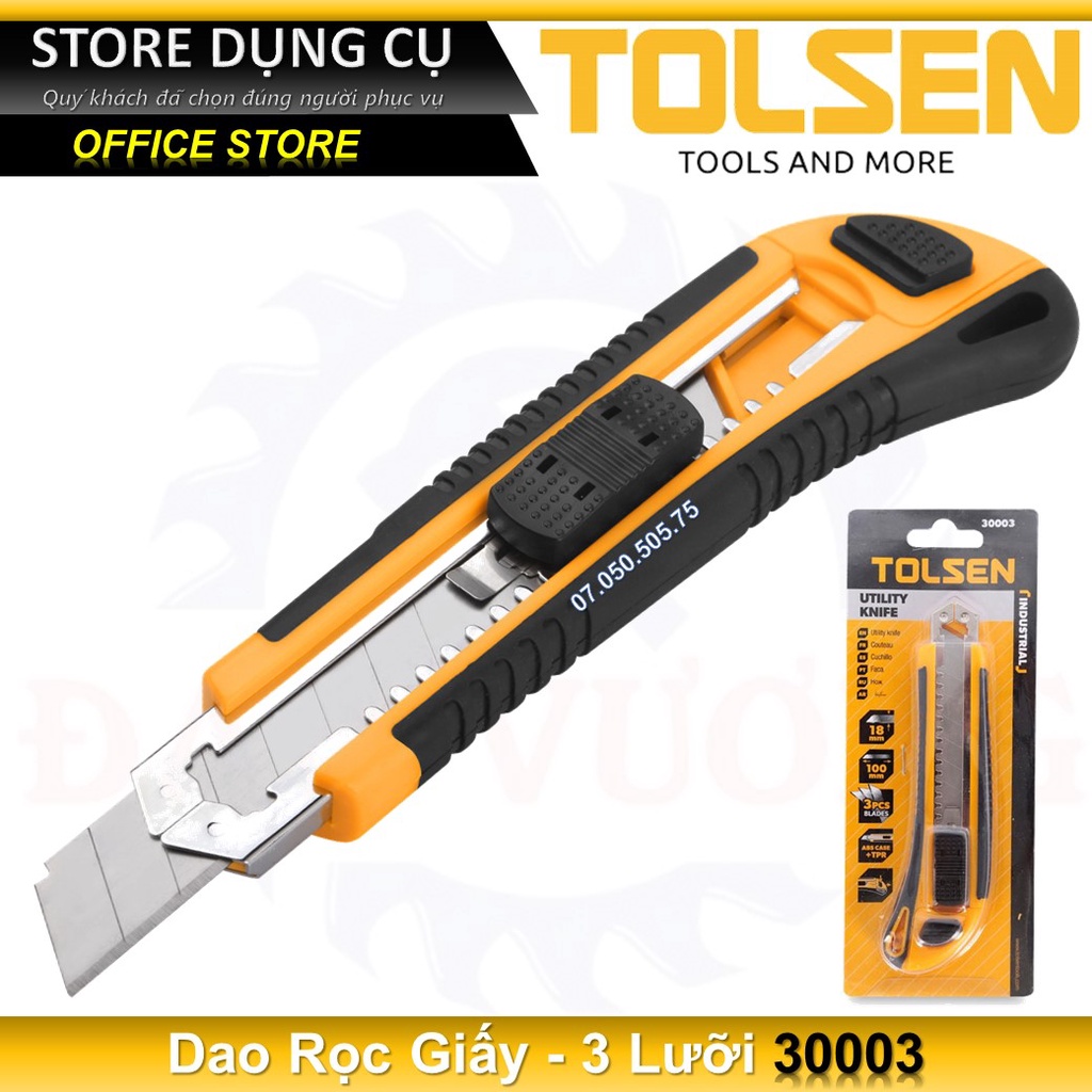 Dao rọc giấy 18mm kèm 03 lưỡi dao Tolsen 30003 18*100MM | Shopee Việt Nam