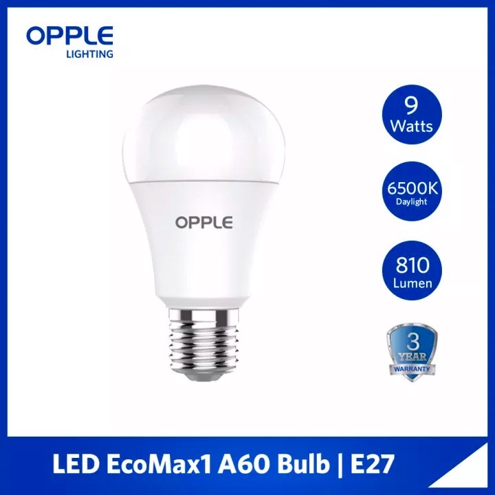 Đèn LED OPPLE EcoMax 1 Bulb A60 E27 9W - Chính Hãng | Shopee Việt Nam