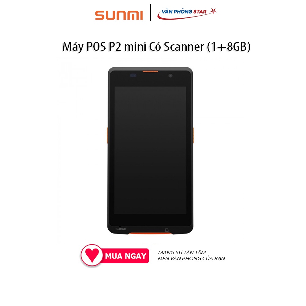 Máy POS P2 mini Có Scanner (1+8GB) Android 9 màn hình cảm ứng đa điểm 5 ″ camera sau 5MP thanh ...