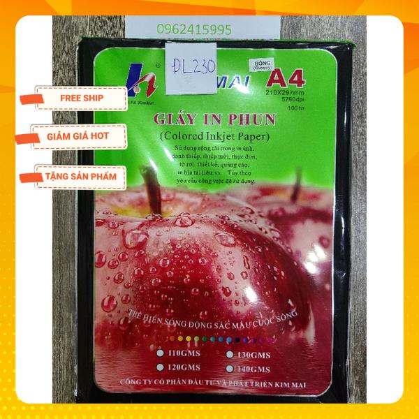 Giấy in ảnh 1 mặt bóng-2 mặt bóng khổ A4-A5-A3 định lượng 230 gsm 50 tờ ...