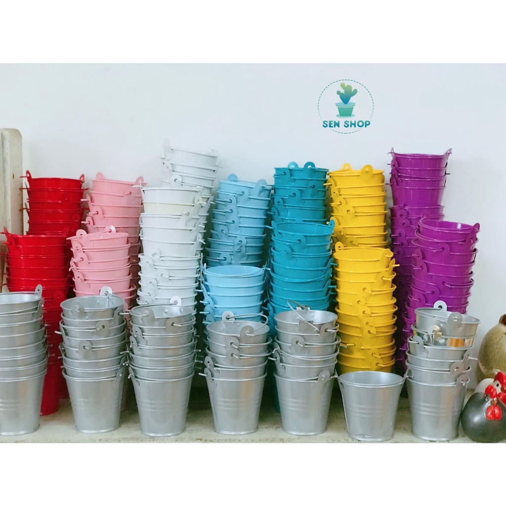 Xô mini trồng cây, decor . | Shopee Việt Nam