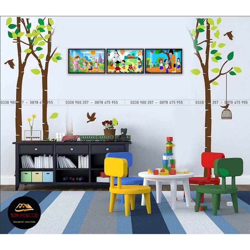 SET 3 TRANH TREO TƯỜNG CANVAS DECOR LỚP HỌC | Shopee Việt Nam