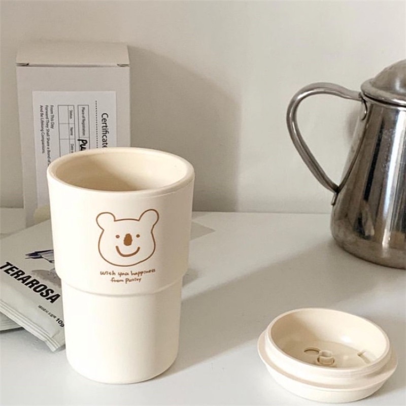 Ly Cartoon có nắp | Ly nhựa chịu nhiệt | Shopee Việt Nam
