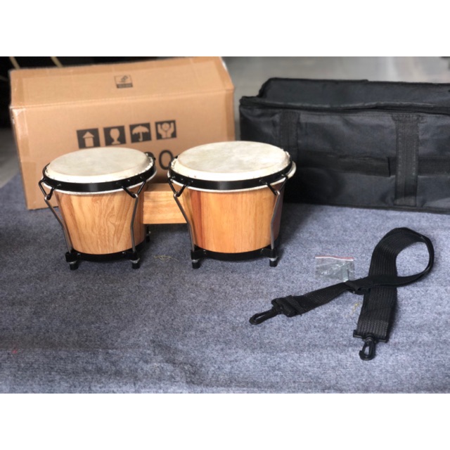 Bộ trống Bongo gỗ phong mặt da 7in và 8in | Shopee Việt Nam