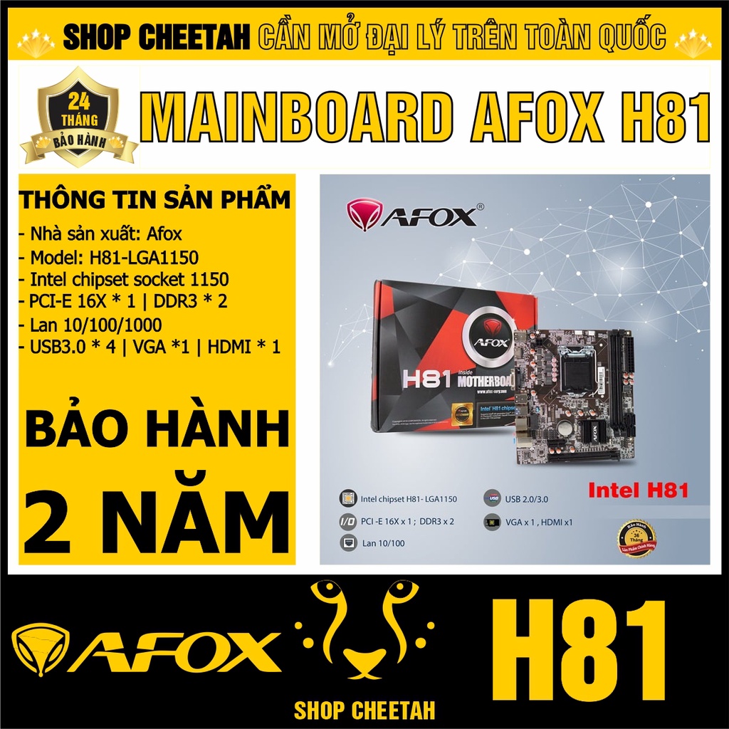 Main Afox H81 ( LGA1150 ) – Chính hãng – Bảo hành 2 năm – Hỗ trợ Chip ...