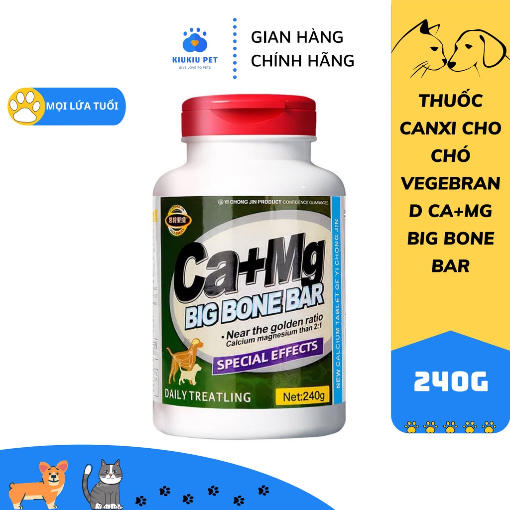 Thuốc canxi cho chó VEGEBRAND Ca+MG Big Bone Bar 240g | Shopee Việt Nam