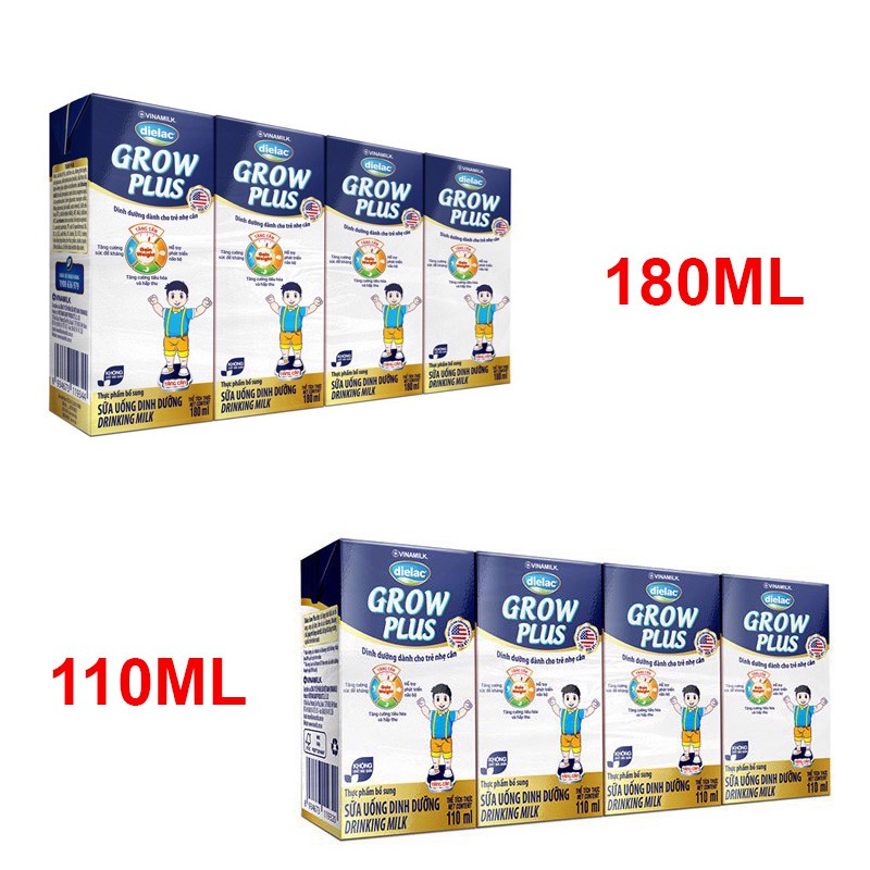 1 Thùng 48 hộp Sữa uống dinh dưỡng Vinamilk Dielac Grow Plus (Xanh) - hộp 110ml / hộp 180ml ...