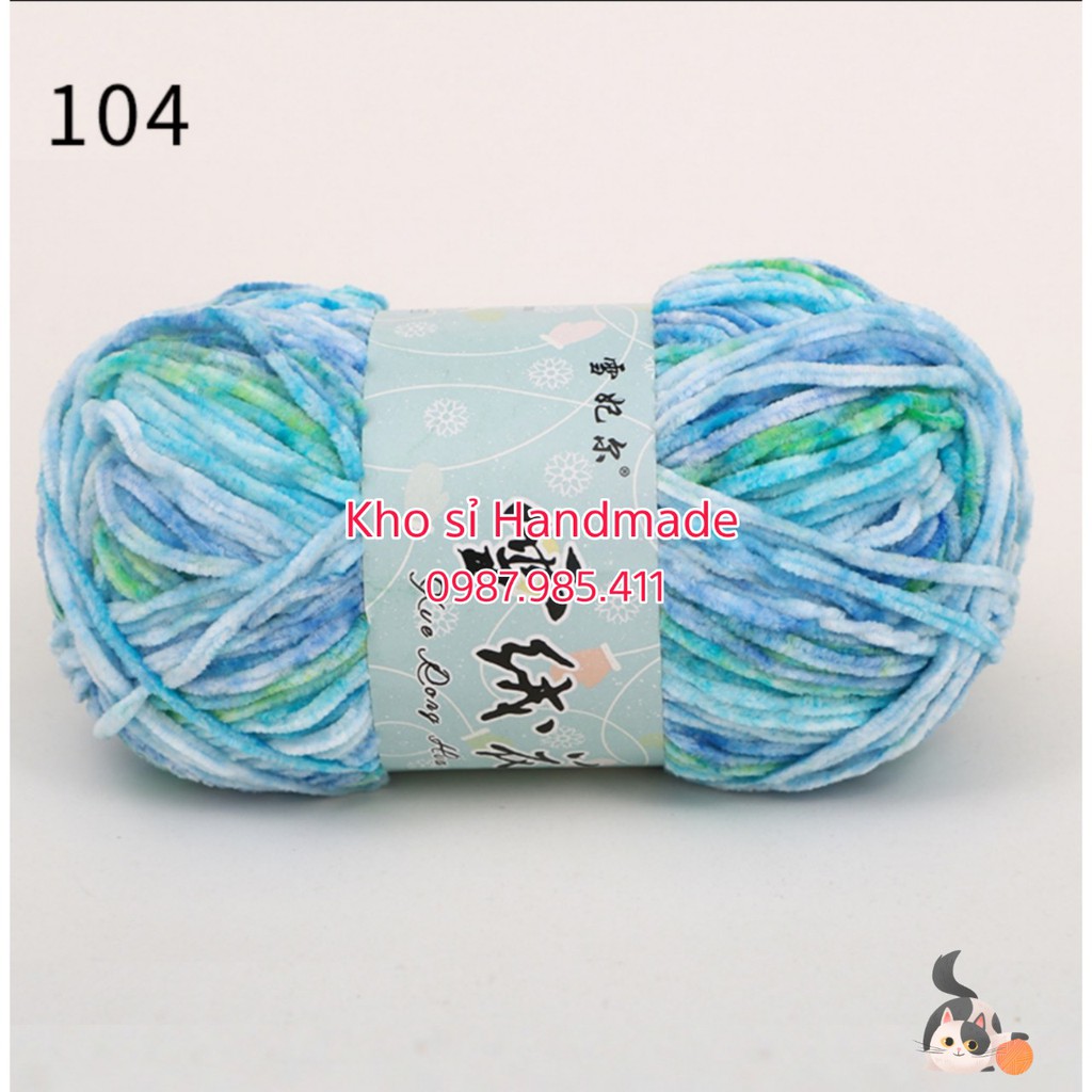 Len Nhung Cầu Vồng Xuefeier 2mm - Len Nhung Loang (Hàng Chuẩn) (100g ...