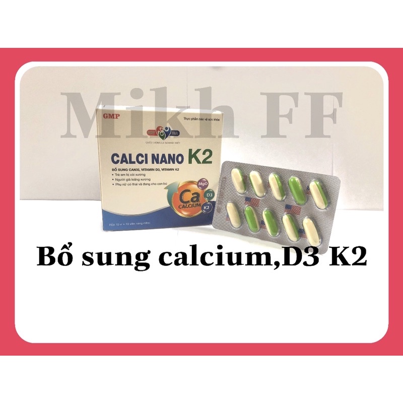 Calcinano K2-Viên uống bổ sung calci nano, vitaminD3 K2 giúp xương chắc khoẻ | Shopee Việt Nam