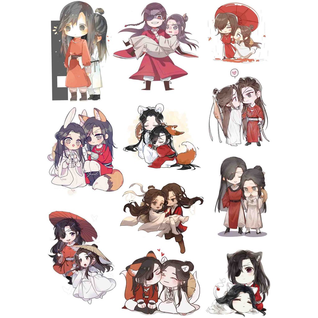 (Nhiều mẫu)Sticker 10 hình Chibi Thiên Quan Tứ Phúc/ Hoa Thành/ Tạ Liên ...