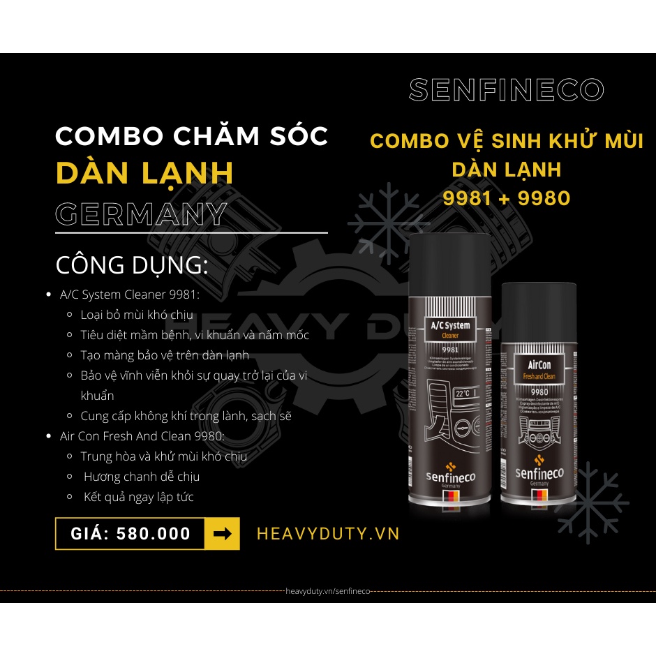 Combo Vệ Sinh Khử Mùi Dàn Lạnh - Senfineco AC System Cleaner + Aircon ...