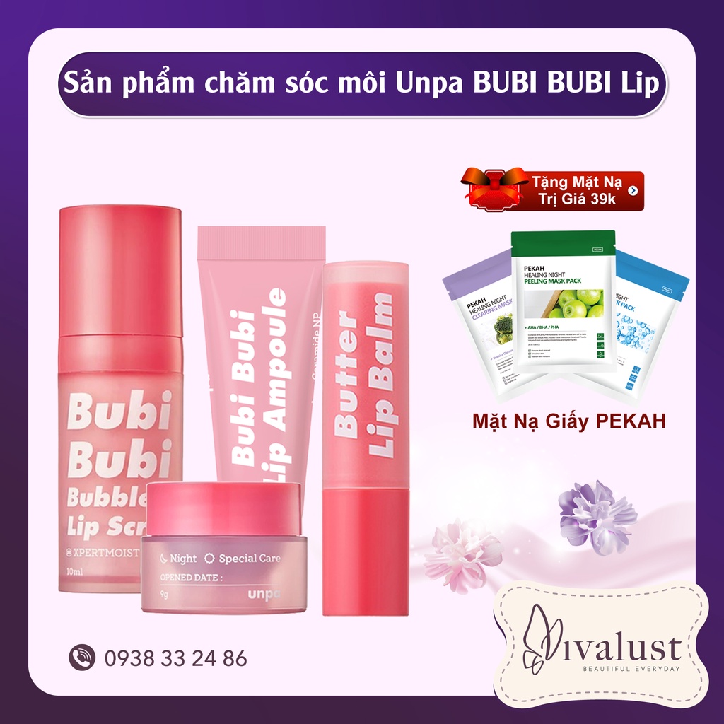 Tấy Tế Bào Chết Môi Sủi Bọt Unpa BUBI BUBI Bubble Lip Scrub (10ml ...