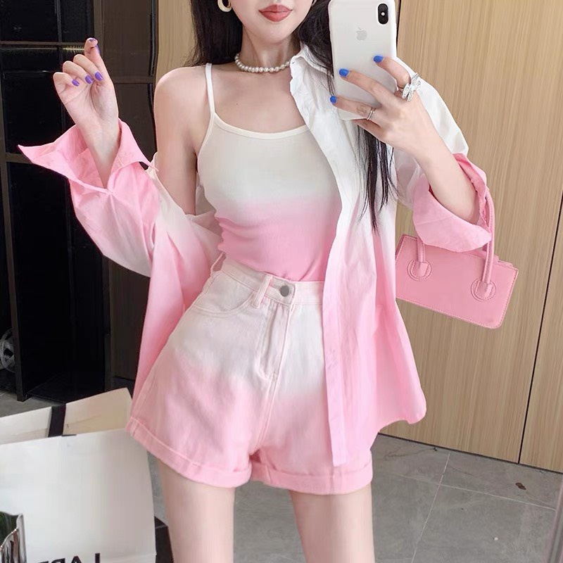 Set đồ bộ nữ đi chơi SUNNY màu hồng phai cá tính | Shopee Việt Nam
