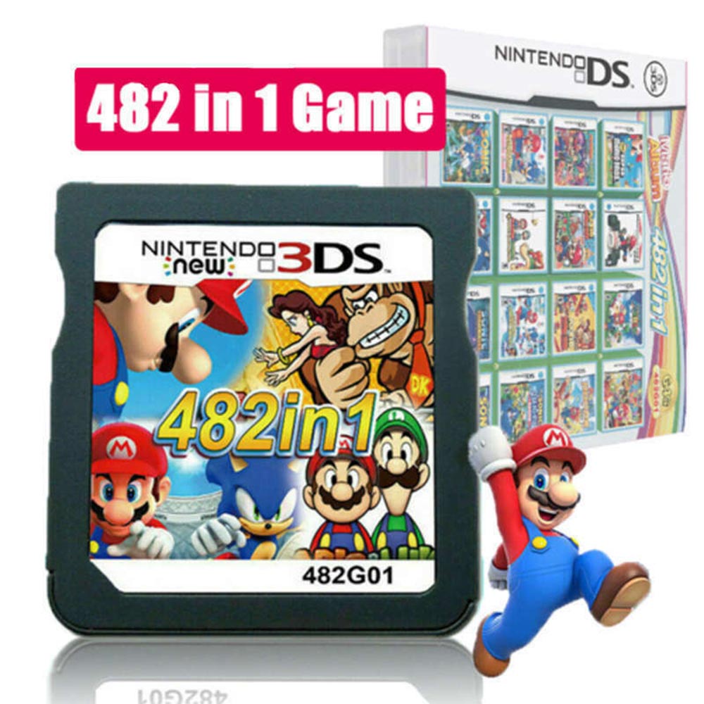 482 in 1 Video Game Cartridge Card For Super Mario Nintendo DS NDSL ...