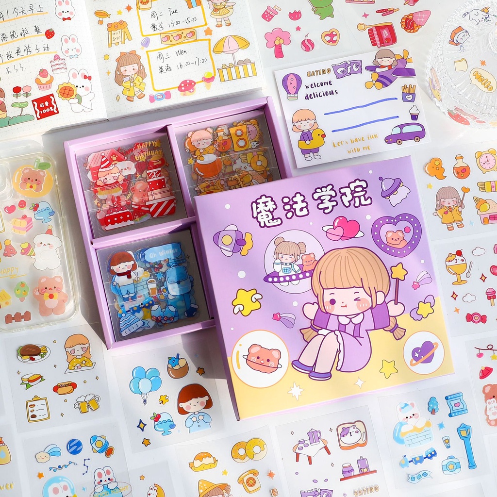 Set 10 tấm sticker cute chiết ngẫu nhiên từ hộp 100 sticker - Ngôi nhà ...