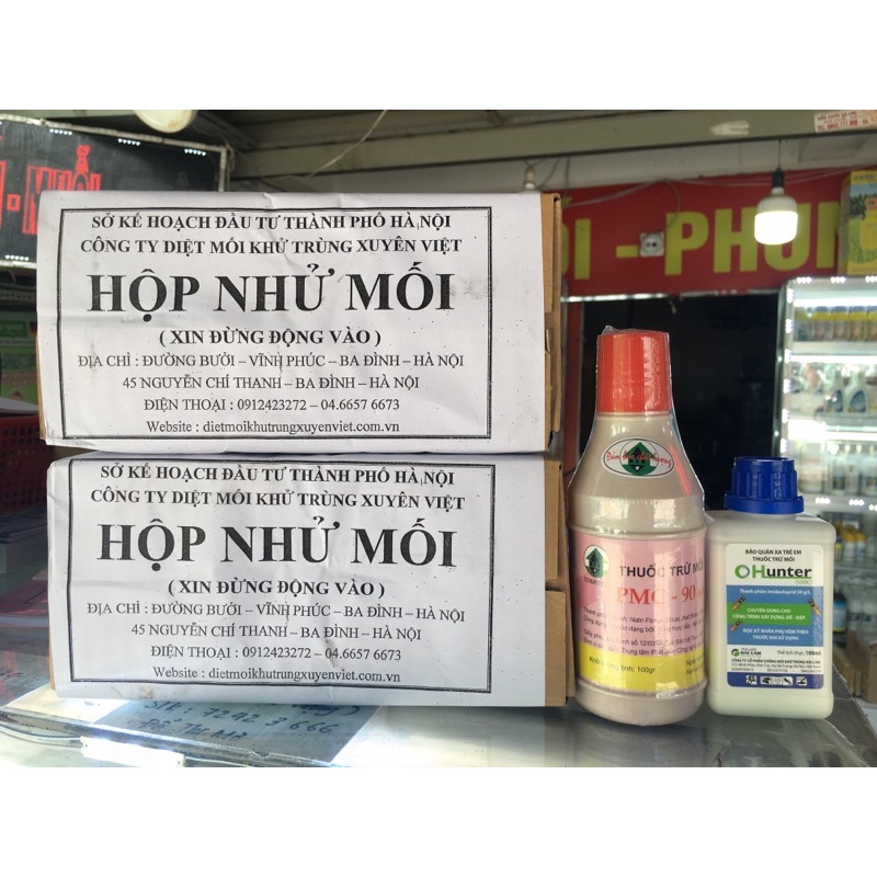 Bộ diệt mối tận gốc ( 2 hộp nhử mối+ 1 lọ thuốc bột lâu nhiễm PMC-90 ...