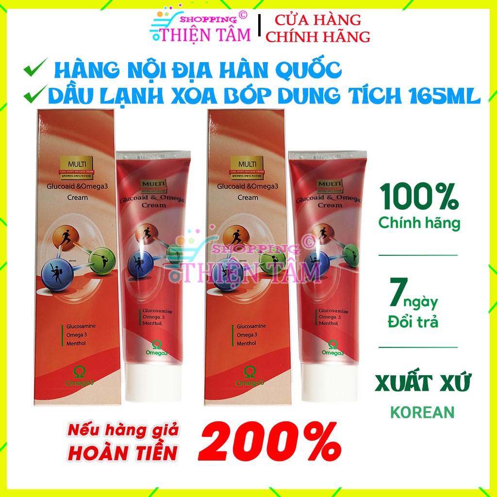 [Chính Hãng] 2 Hộp Dầu Lạnh Xoa Bóp Khớp Multi Glucoaid & Omega3 Cream 165ml Dầu Lạnh Hàn Quốc ...