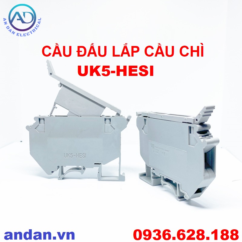 Cầu đấu lắp cầu chì (5x20) UK5-HESI, Din rail kẹp cầu chì, Fuse modular terminal block UK 5-HESI ...