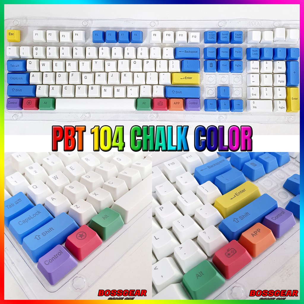 Keycap 108 Phím PBT Dye Sub Màu Chalk ( Thick PBT, OEM Profile, Ansi ...