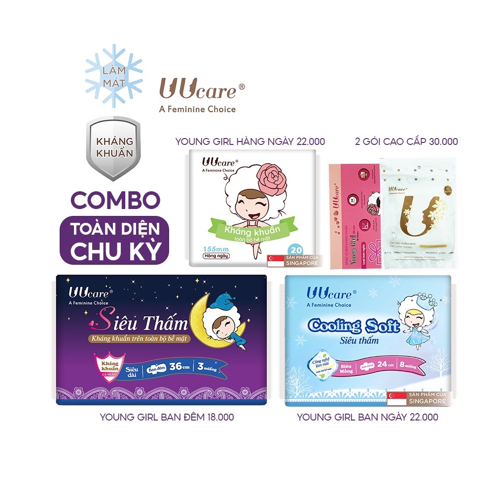 Combo 5 gói BVS UUcare Singapore Kháng khuẩn - Toàn diện chu kỳ | Shopee Việt Nam
