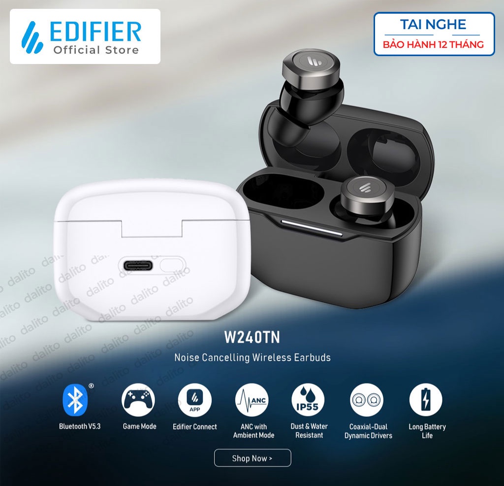 Tai nghe Bluetooth 5.3 EDIFIER W240TN Chống ồn chủ động Đàm thoại 4 mic ...