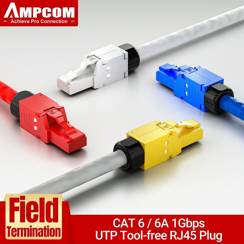 AMPCOM Đầu nối RJ45 Modular Plug, CAT6A CAT6 UTP, Cáp mạng không cần ...