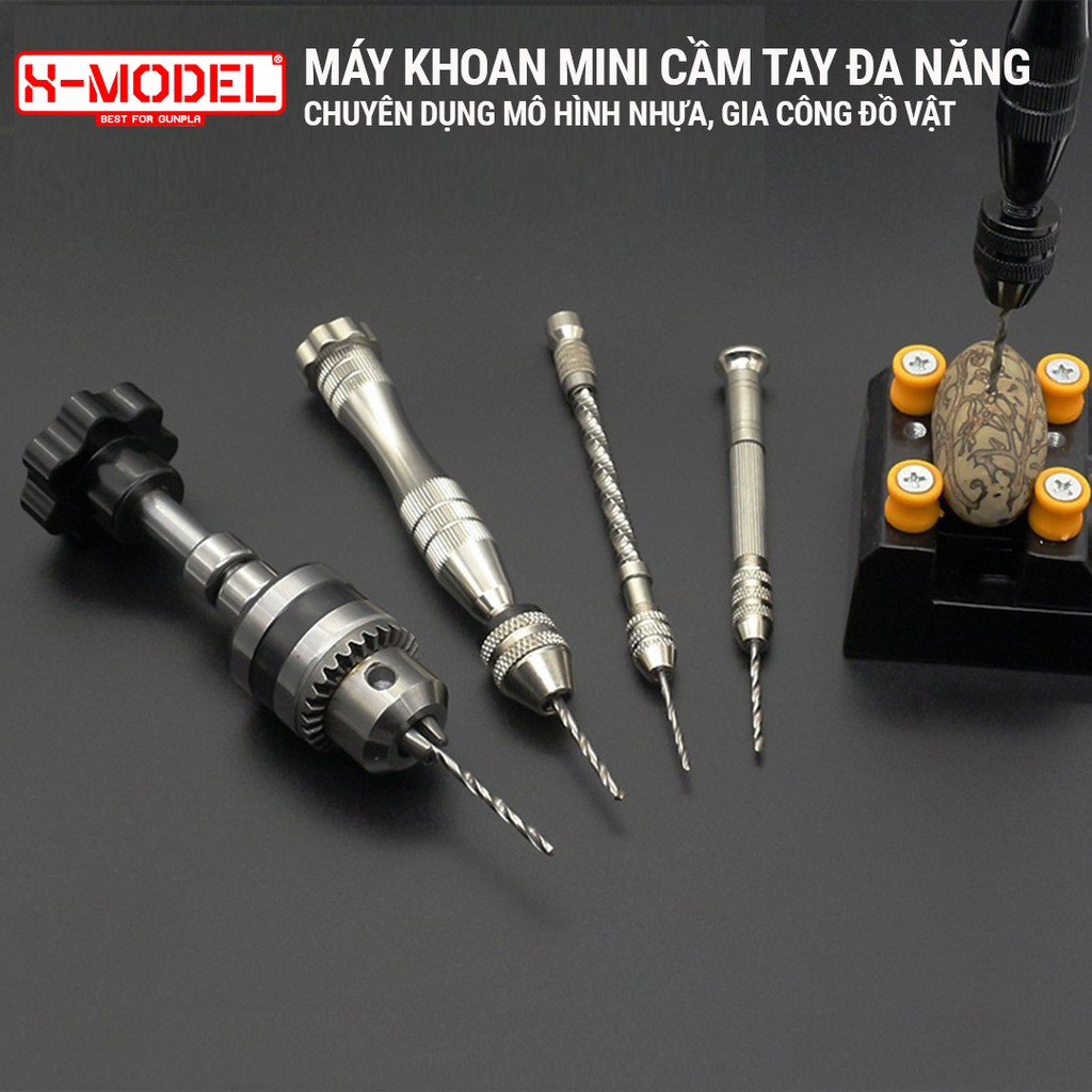 Máy khoan mini cầm tay đa năng đầu 0.5, 6.5, 10mm, có khóa tay, phụ ...