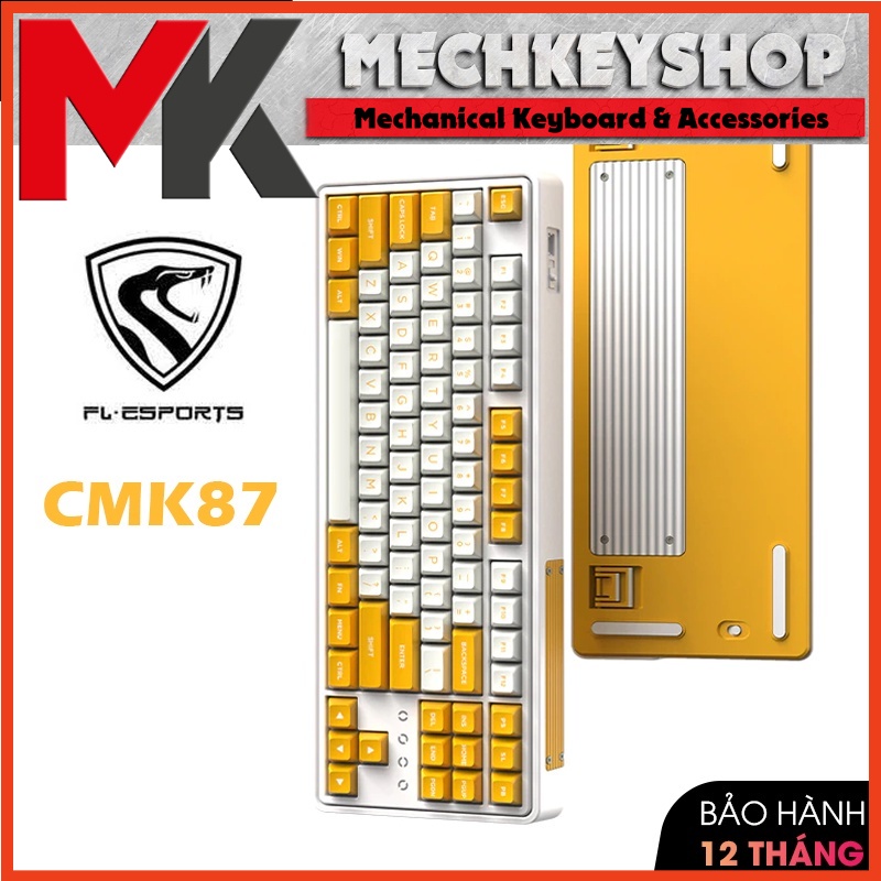 Bàn phím cơ FL-Esports CMK87 Yellow & White 3 Mode (Type-C / Bluetooth ...