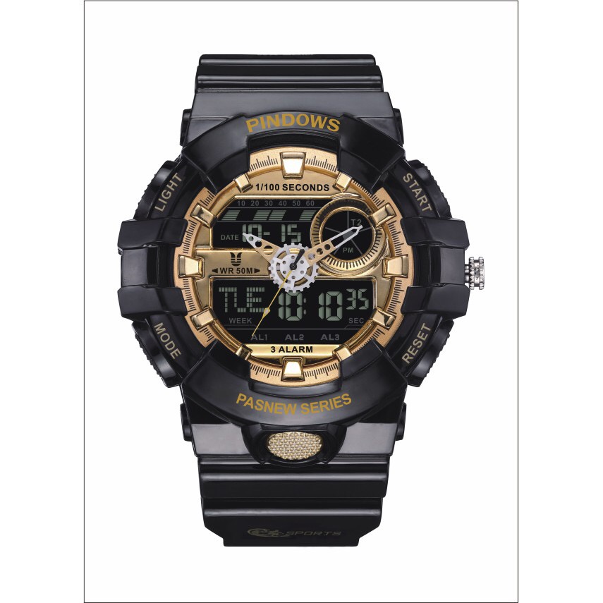 Đồng hồ thể thao nam chính hãng thời trang mặt tròn, chống nước Pindows ...