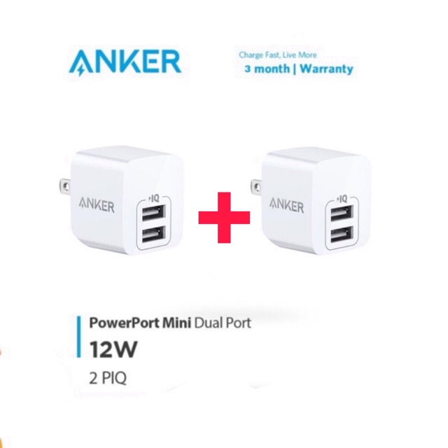[combo] 2 sạc anker 12w power port mini - A2620 ( new 100%-no box ...