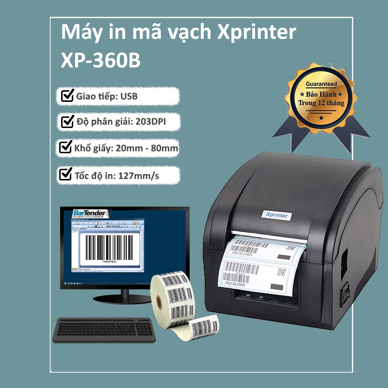 Máy in mã vạch Xprinter XP - 360B | Shopee Việt Nam