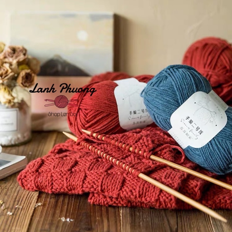 Len Susan 2 Màu Trơn Và Loang Sợi To 3mm 100 gram | Shopee Việt Nam