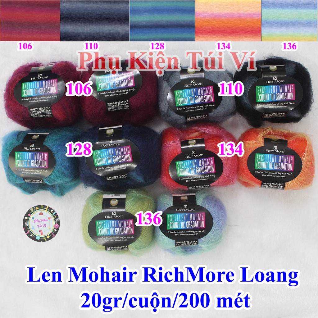 Len Mohair Richmore loang (255k/ cuộn 20gram ~ 200 mét) | Shopee Việt Nam