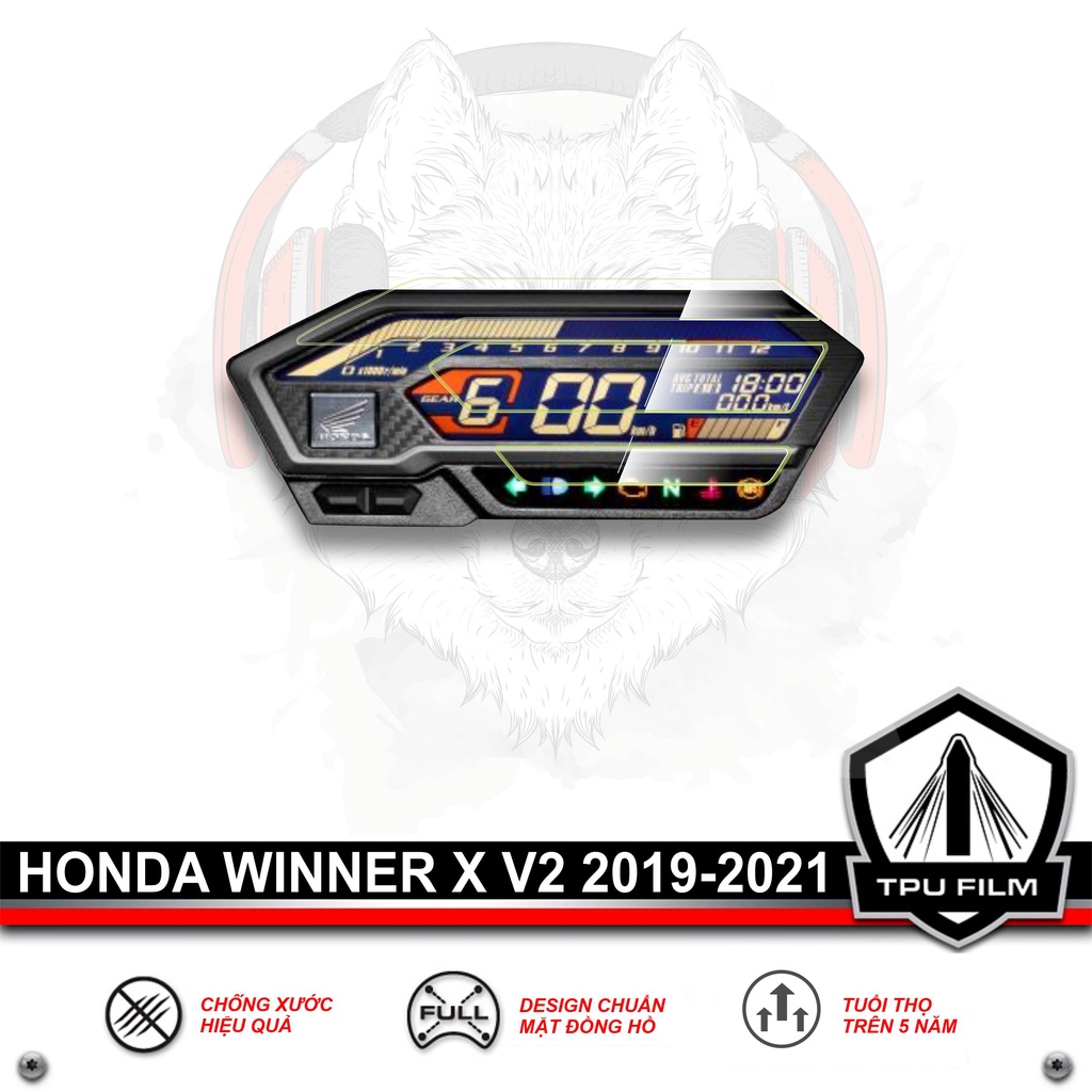 Miếng dán PPF TPU bảo vệ mặt đồng hồ xe WINNER X V2 - HONDA WINNER X ...