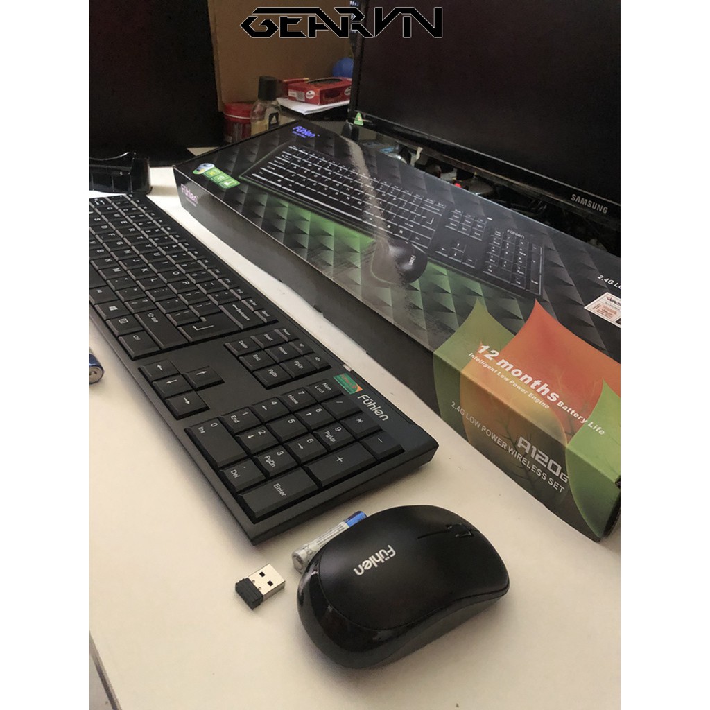Bộ chuột và bàn phím không dây Fuhlen A120G - Màu đen - Chính hãng - BH ...