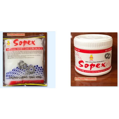 Mỡ bò chịu nhiệt kháng nước cao cấp Sopex trắng (450 gram) | Shopee ...