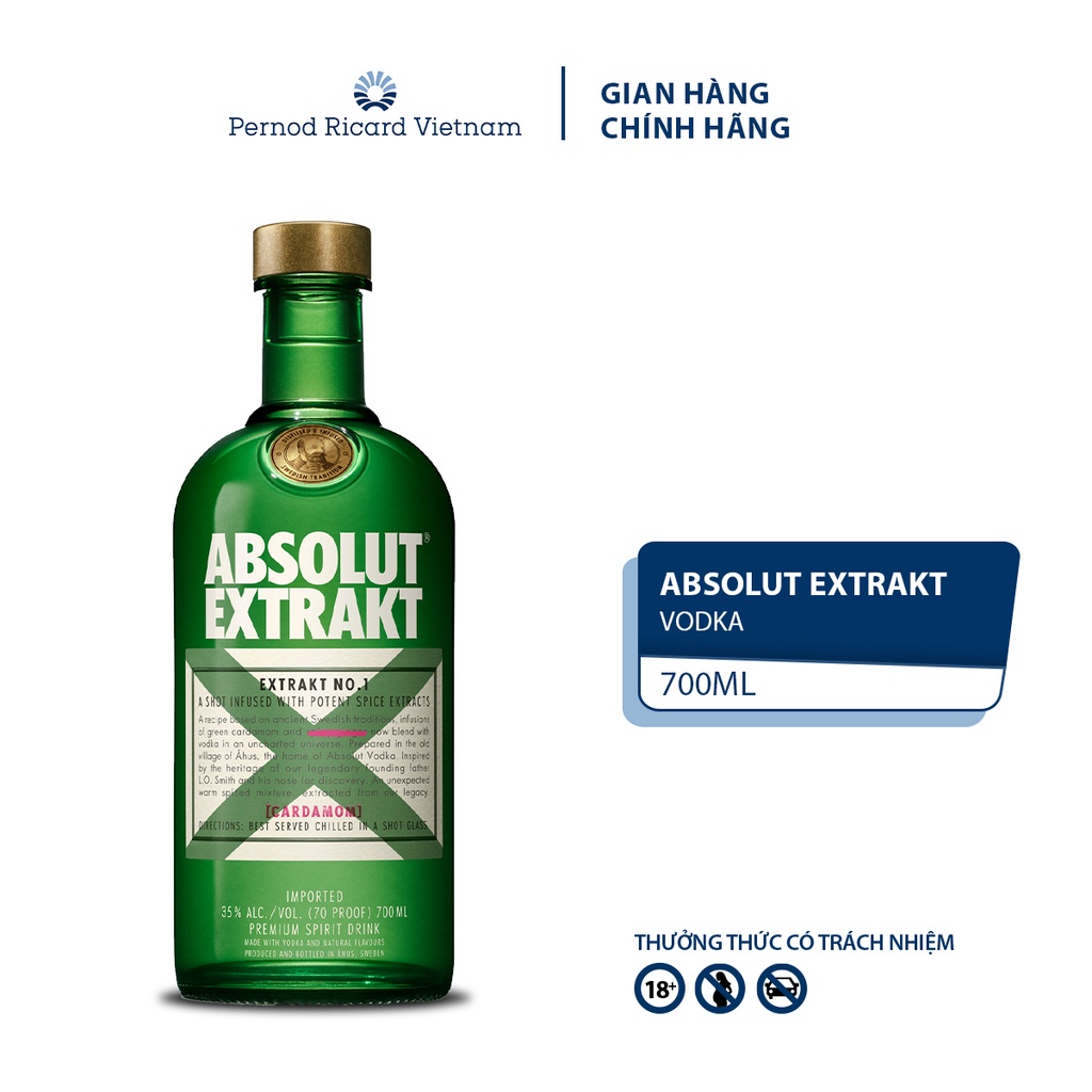 Rượu Vodka Absolut Extrakt nồng độ Alc 35.0% 700ml Không Kèm Hộp ...