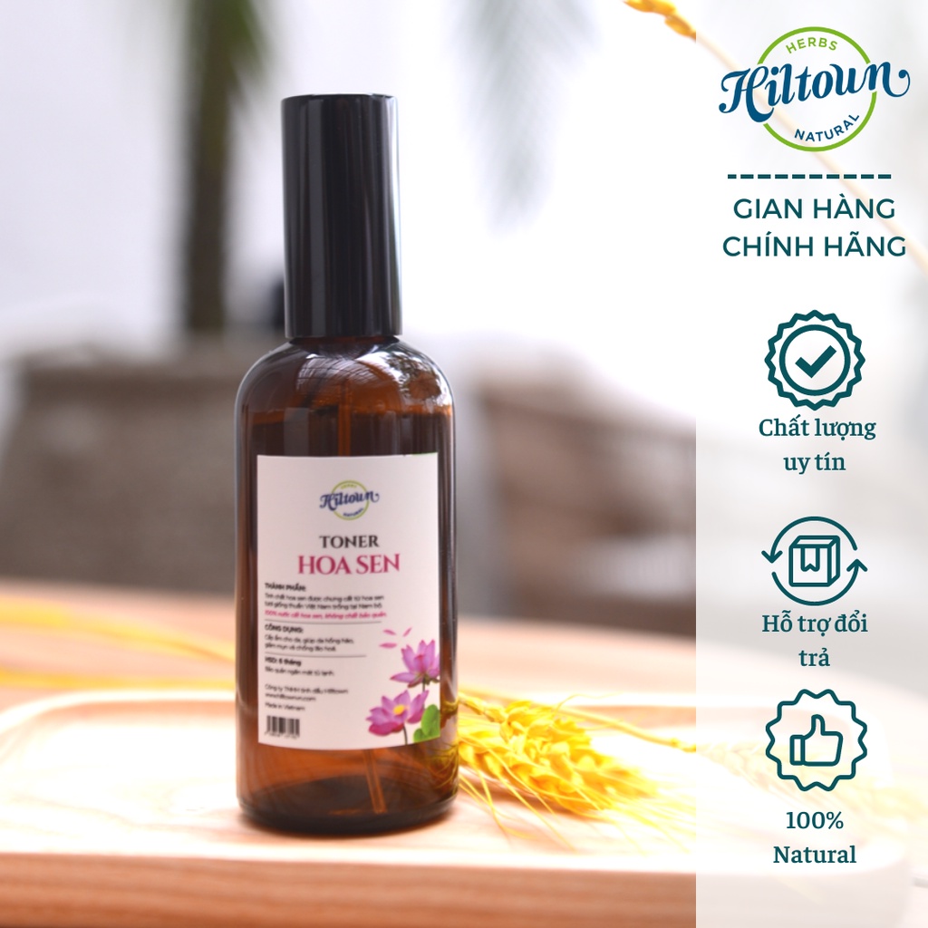 Nước cất hoa sen Hiltown, toner cấp ẩm cho da giúp da hồng hào và căng ...