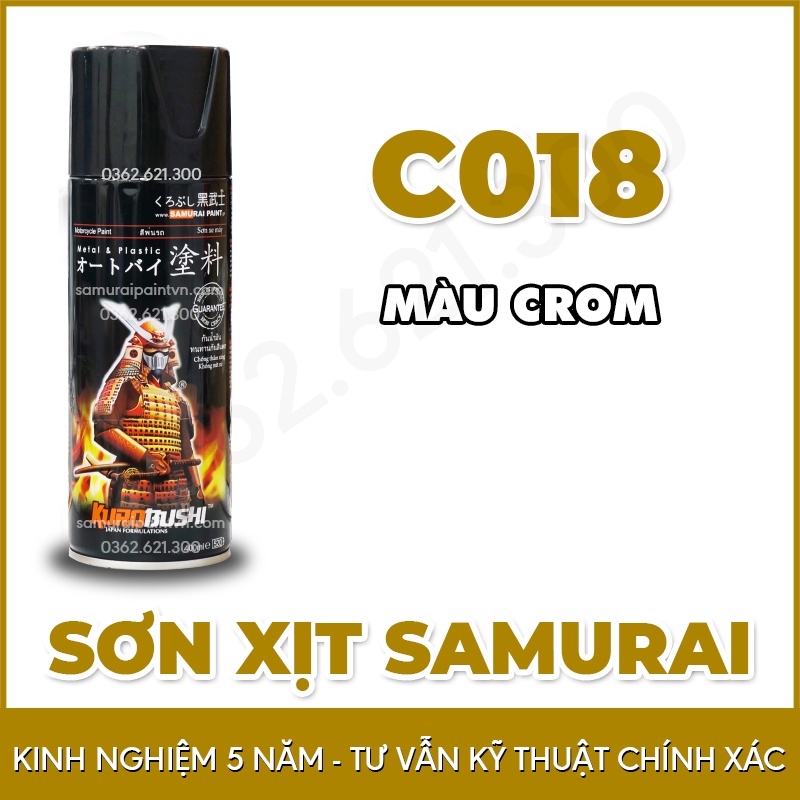 Sơn samurai màu crom C018 - Chai sơn mâm màu crom | Shopee Việt Nam