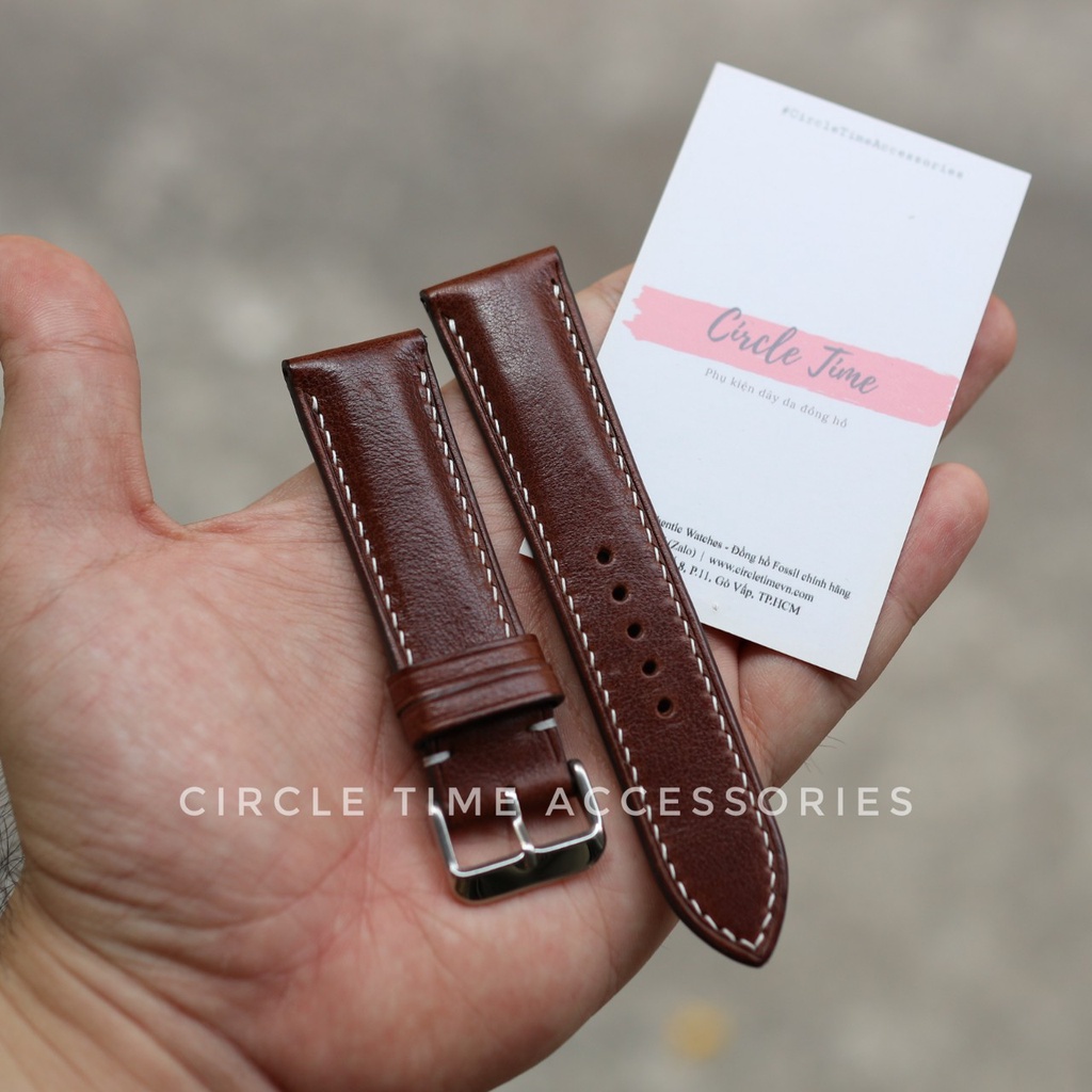 Dây đồng hồ da bò Veg thủ công cao cấp size 18/19/20/21/22 - HM01A ...