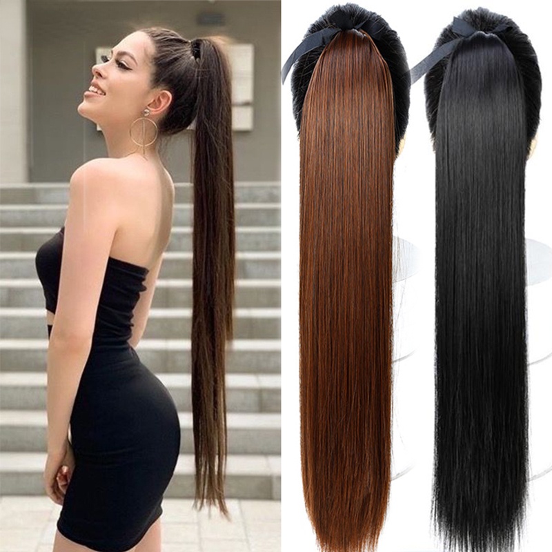 Tóc Giả Thẳng Dài 45cm / 60cm / 75cm / 85cm Đuôi Ngựa | Shopee Việt Nam